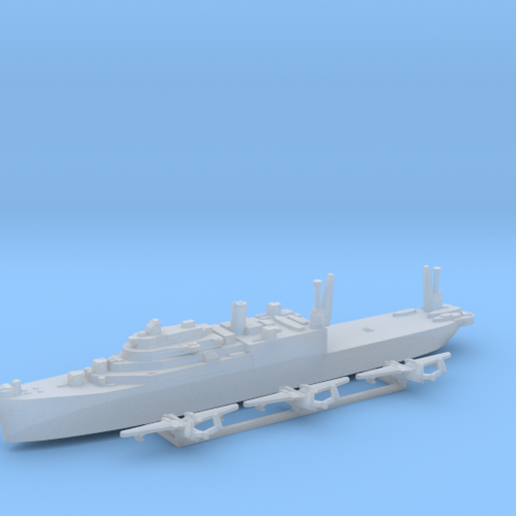 STL file Currituck class seaplane tender pack with 3 planes 1:1800 WW2 ...