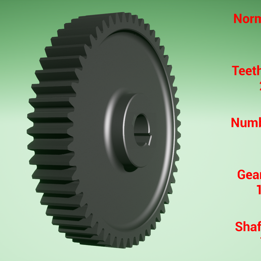 STL file Cylindrical gear - paired - z53 m2 D110 d15 ⚙️ (STEP)・3D ...
