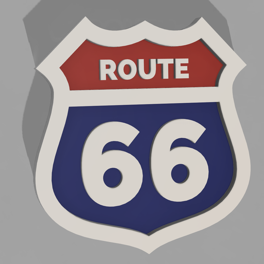 STL file Route 66 logo 🎨 ・Model to download and 3D print・Cults
