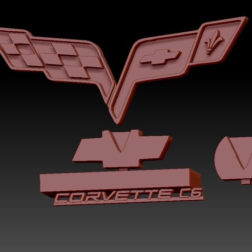 🚙 Corvette c6 logo・ STL File for ・Cults