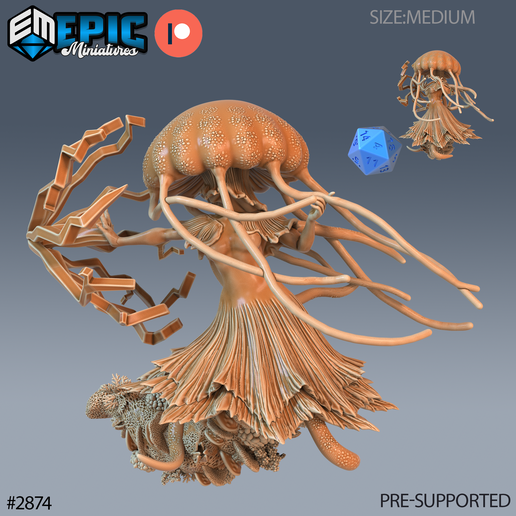 arquivo 3D Jellyfish Mermaid Magic ‧ DnD Miniature ‧ Tabletop ...