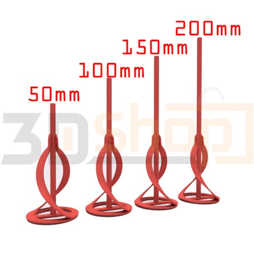 3D file Mixing Rod - Mixing Stick, for Drill Usage (4 Lengths available ...