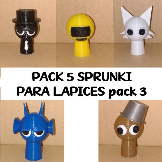 🎲 PACK 5 SPRUNKI FOR PENCILS - SPRUNKI PENCILS - PACK 3・ STL File for ...