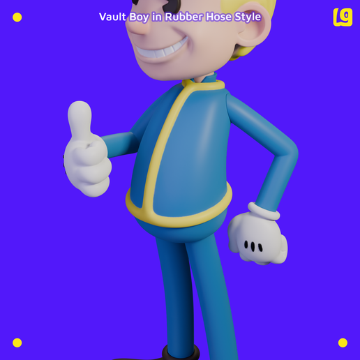 ☢ **Vault Boy** in rubber hose cartoon style as fan art by Luga3D!(v2)☢ ...
