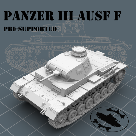 🪖 Panzer III F - Medium Tank - Presupported・ STL File for 3D printing・Cults