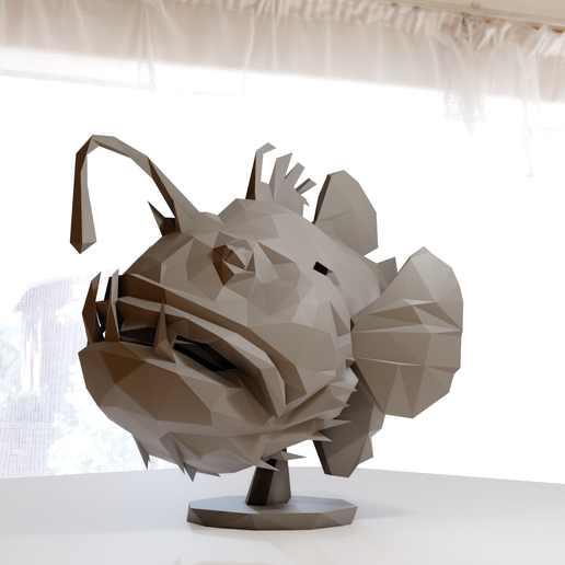 STL file anglerfish low poly stl 🐠 ・3D printing template to download・Cults