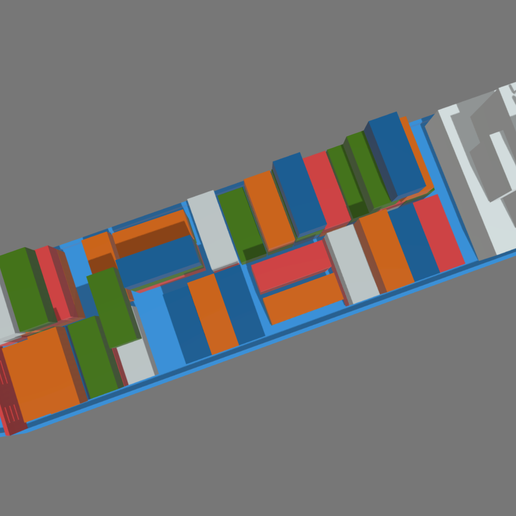 🚢 Low Poly Cargo Ship // Design 01・ STL File for 3D printing・Cults
