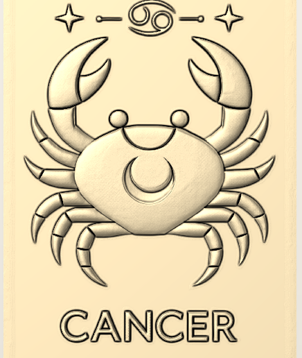♋ Cancer Zodiac Sign・Free STL File for 3D printing and CNC machining ...