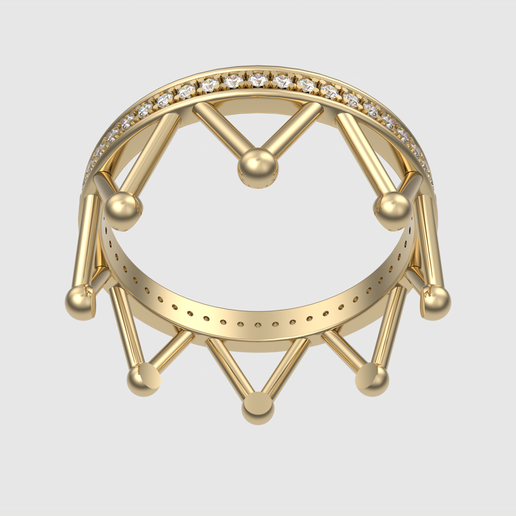 3D file Regal Crown-Inspired Ring Design 3D print 💍 ・3D printable model ...