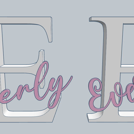 🗿 Name Everly / Letter / Buchstabe E・ STL File for 3D printing・Cults