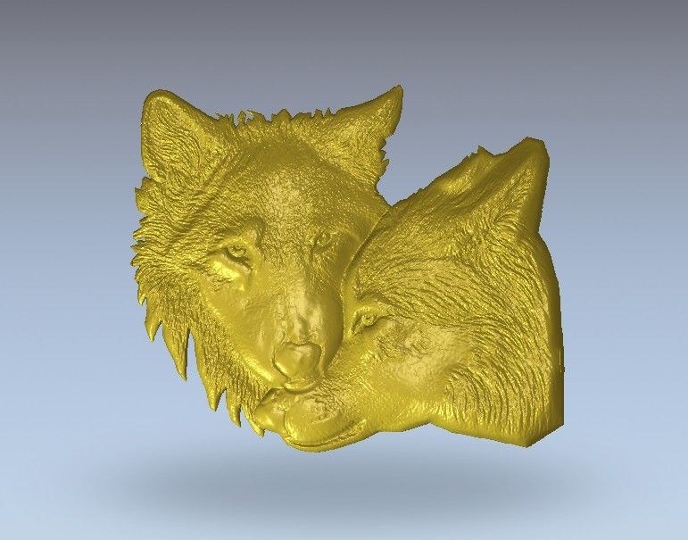 Télécharger fichier STL gratuit deux loups loup loup • Modèle imprimable en 3D ・ Cults