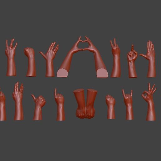 human hand signs and gestures・ STL File for 3D printing・Cults