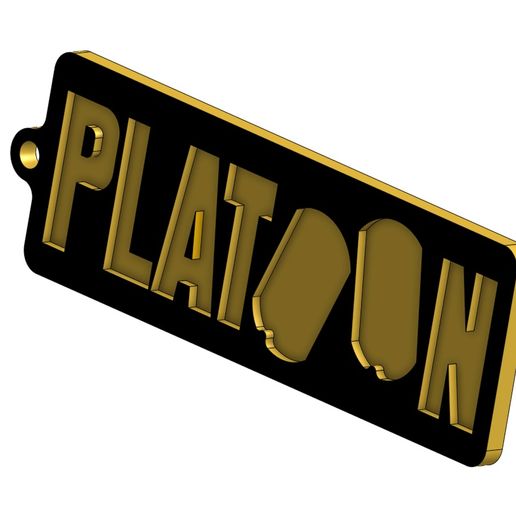 🗝️ PLATOON GOLD VINTAGE KEYCHAIN・ 3MF File for 3D printing・Cults