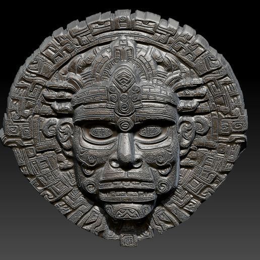 🗿 Ancient Aztec Stone Face・ STL File for 3D printing and CNC machining ...