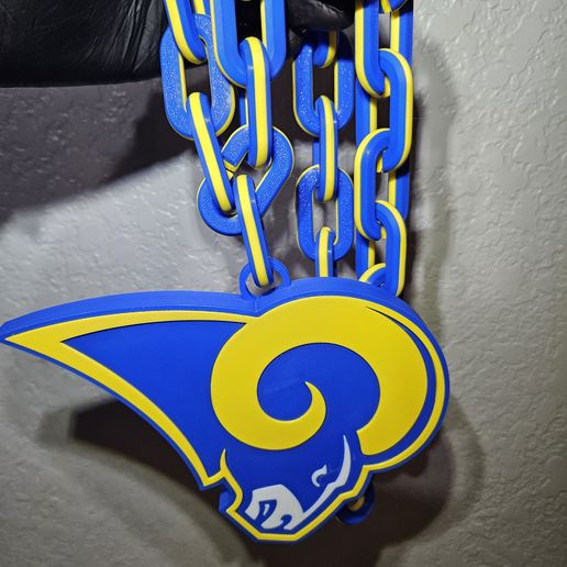 👴 Los Angeles Rams Old Logo Big Emblem and Chain Links・Free STL File ...