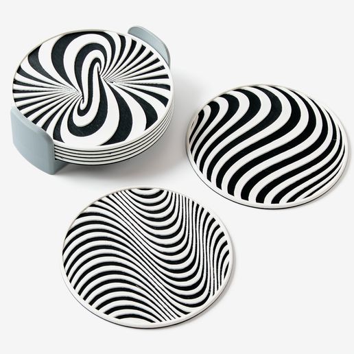 🍹 Optical Illusion Coasters・ STL File for 3D printing・Cults