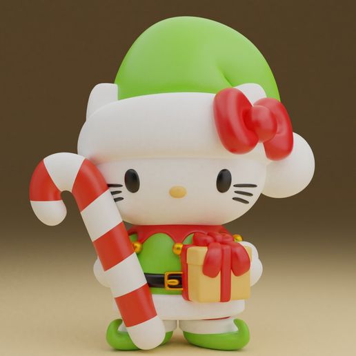 👋 Hello kitty Christmas・ STL File for 3D printing・Cults