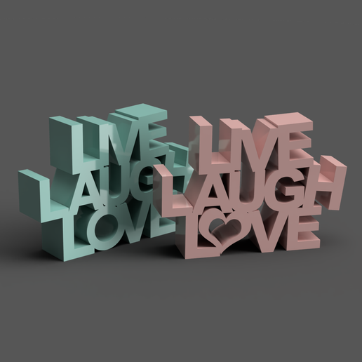 STL file Live Laugh Love Text Model Home Decor ️‍🔥 ・3D printable design ...